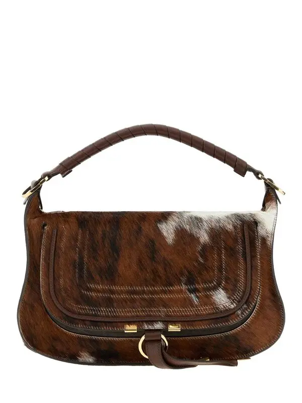 Chloé Printed Calf Hair Marcie Handbag - Multicolor