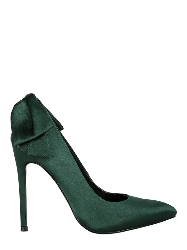 RAG & CO Hornet Satin Stiletto Pump Sandals In By - Green