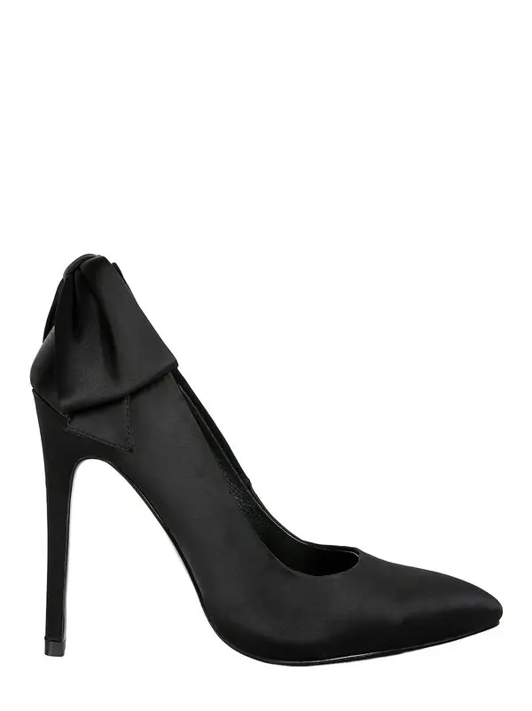 RAG & CO Hornet Satin Stiletto Pump Sandals In By - Black