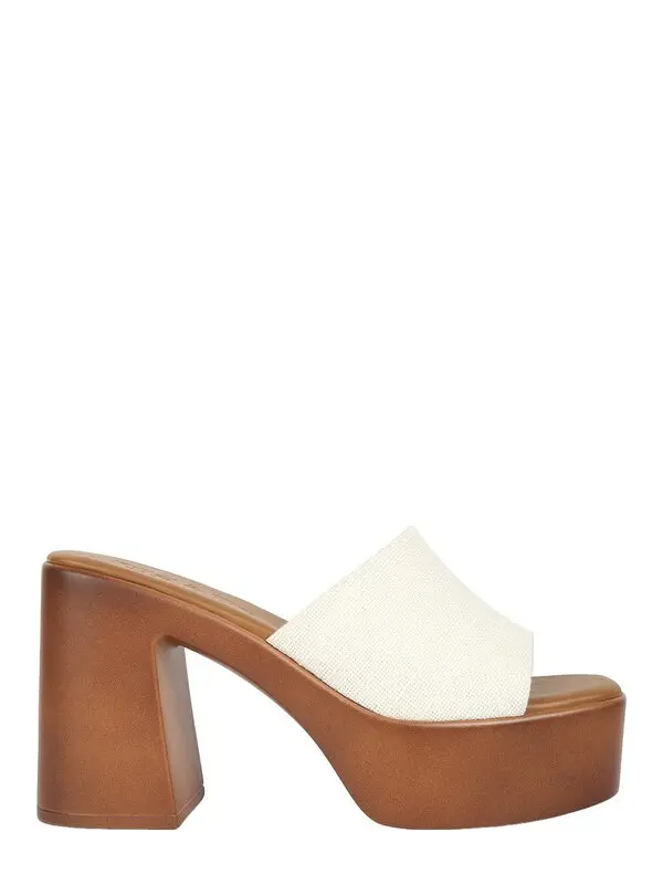 RAG & CO Scandal Slip On Block Heel Sandals In Off By - White