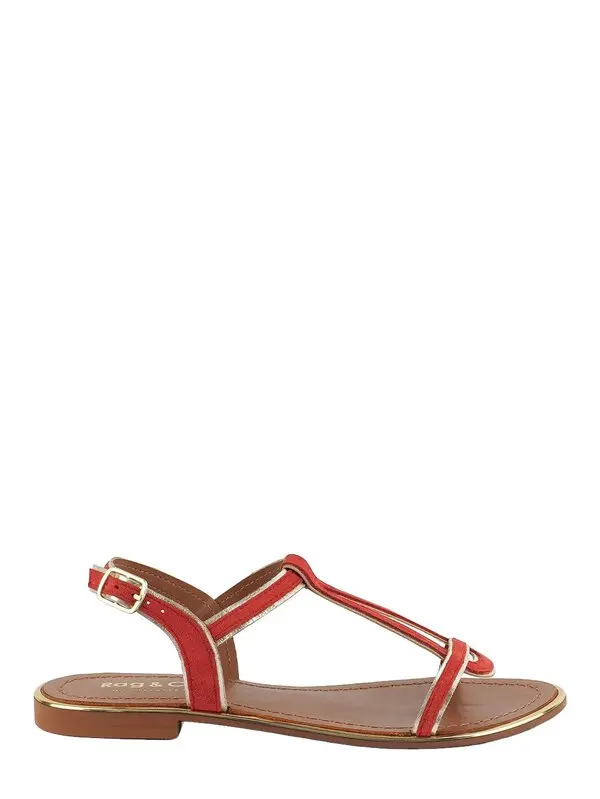 RAG & CO Feodora Flat Slip-on Sandals By - Red