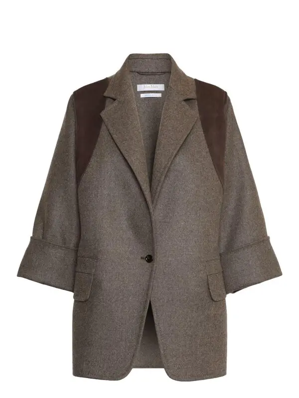Max Mara Oversized Double Wool Jacket - Brown Grey