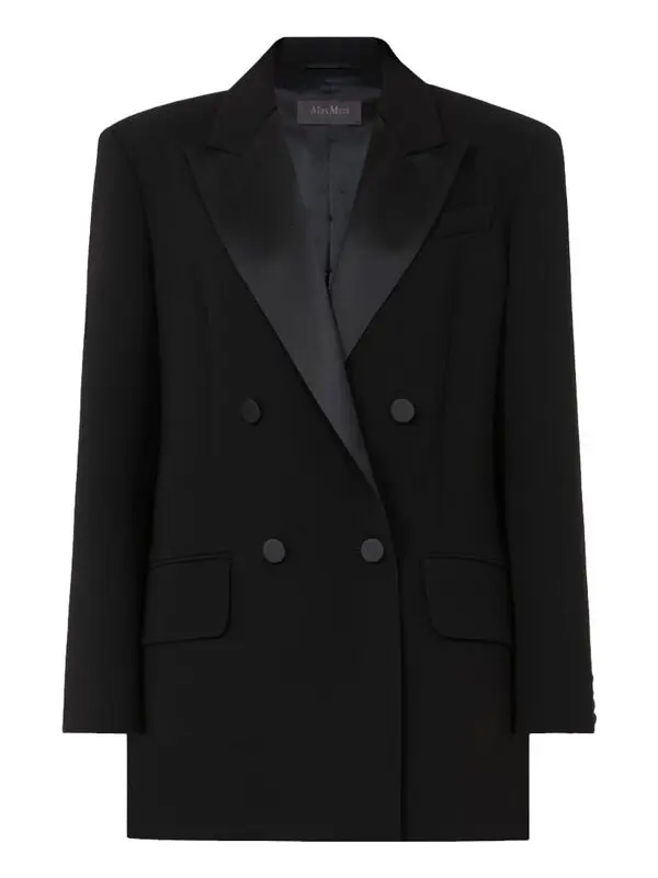 Max Mara Double-breasted Lightweight Cady Blazer - Black