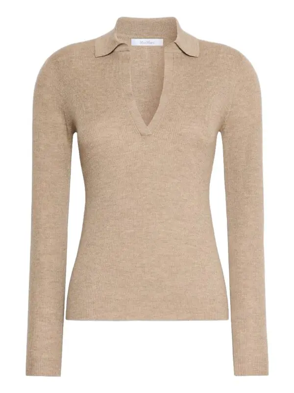 Max Mara Cashmere Yarn Polo Sweater - Sand