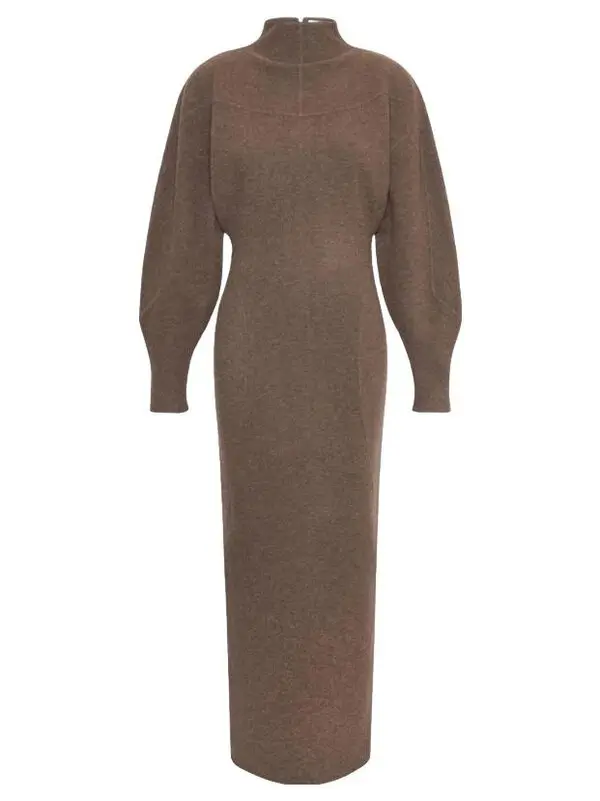 Max Mara Wool And Cashmere Jersey Dress - Mud