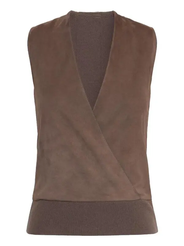 Max Mara Wool And Cashmere Yarn Gilet - Mud
