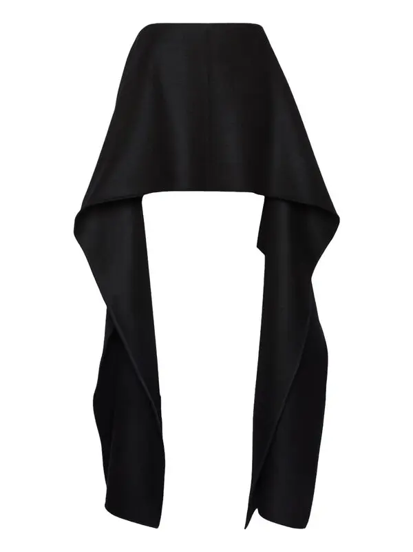 Max Mara Draped Wool Mini Skirt - Black