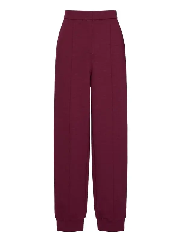 Max Mara Wool-blend Jersey Joggers - Wine-coloured