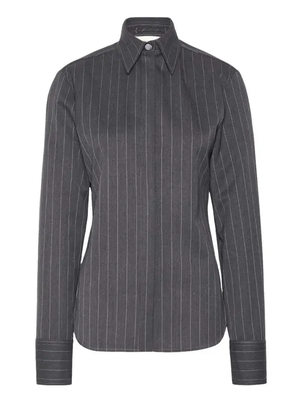 Max Mara Slim Wool Shirt - Medium Grey