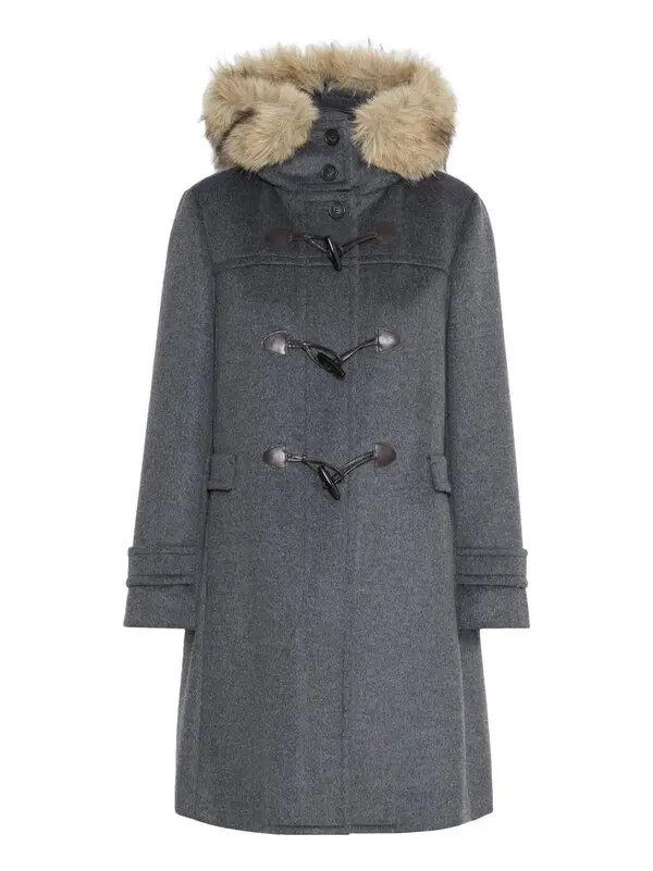 Max Mara Double Wool Broadcloth Coat - Medium Grey