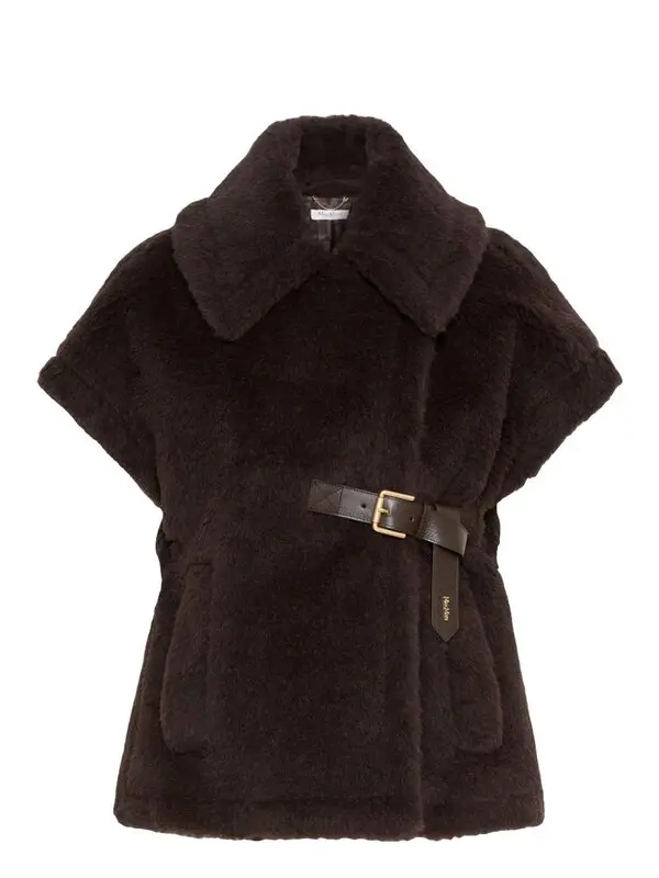 Max Mara Alpaca And Wool Teddy Cape - Brown