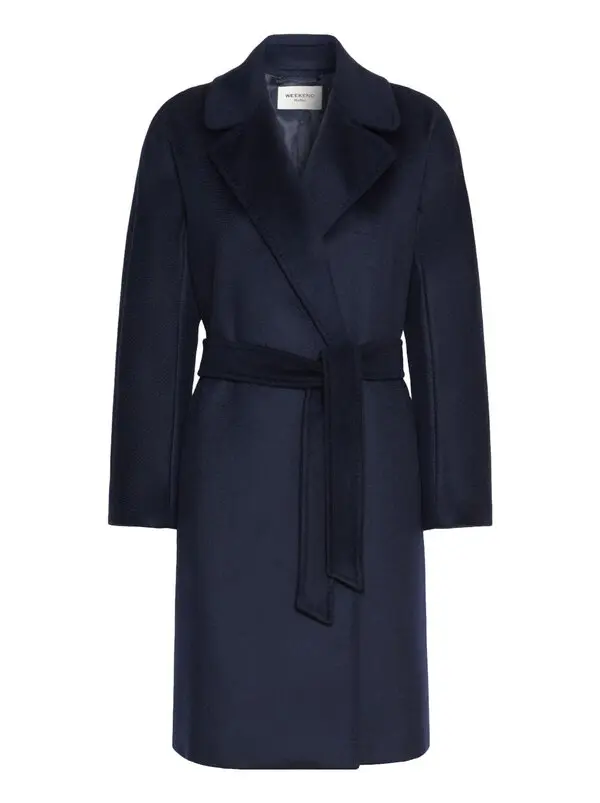 Max Mara Wool Wrap Coat - Navy