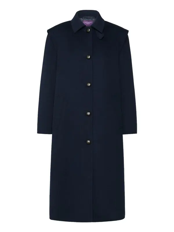 Max Mara Double Wool Broadcloth Coat - Midnightblue
