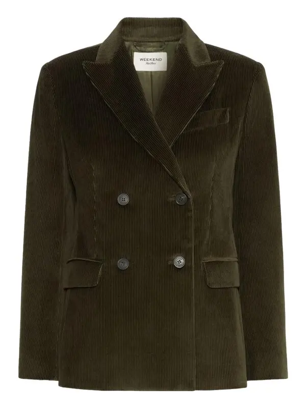 Max Mara Cotton Corduroy Velvet Blazer - Kaki