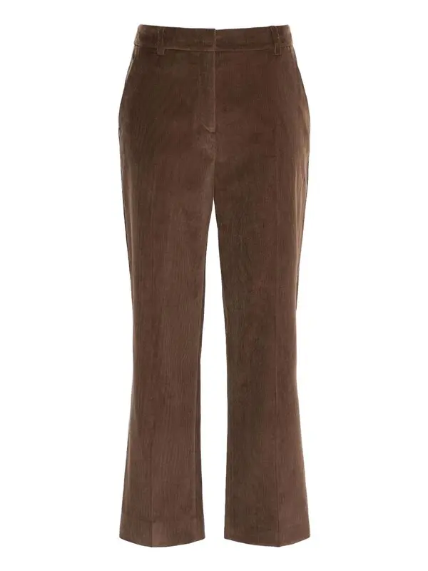 Max Mara Cotton Velvet Cropped Trousers - Brown