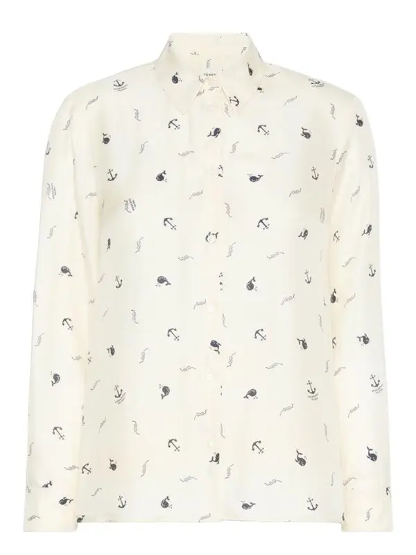 Max Mara Printed Silk Shirt - Ivory