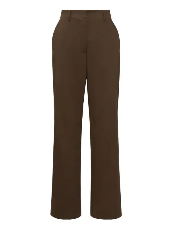 Max Mara Cotton Satin Trousers - Brown