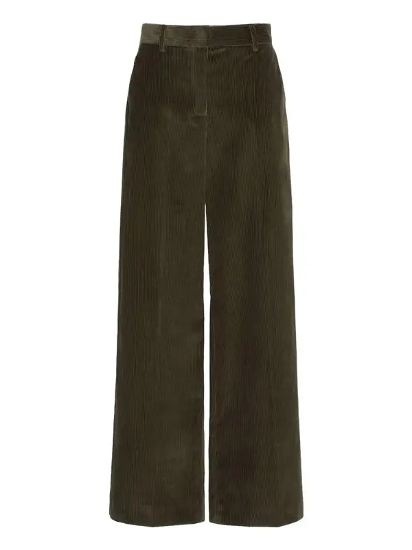 Max Mara Cotton Velvet Trousers - Kaki