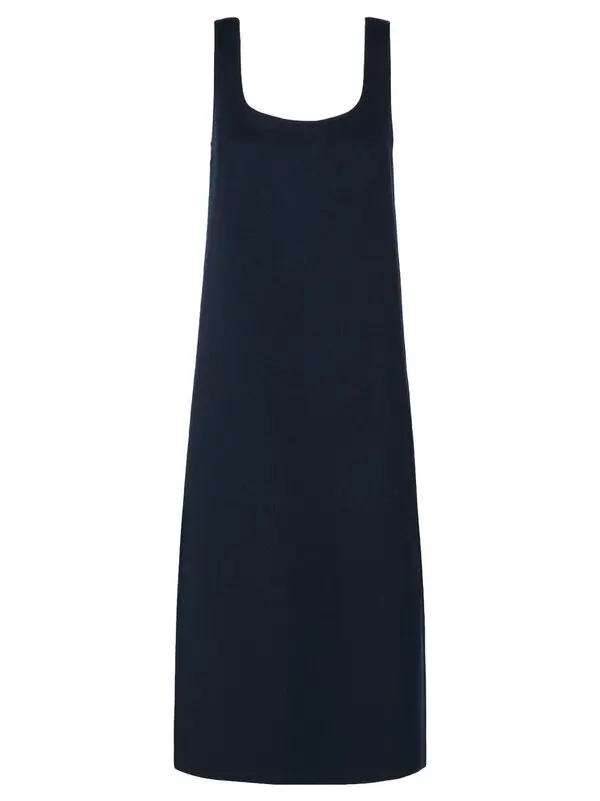 Max Mara Wool-blend Drap Midi Dress - Midnightblue
