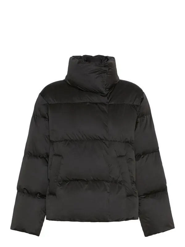 Max Mara Short Down Jacket In Technical Satin - Black