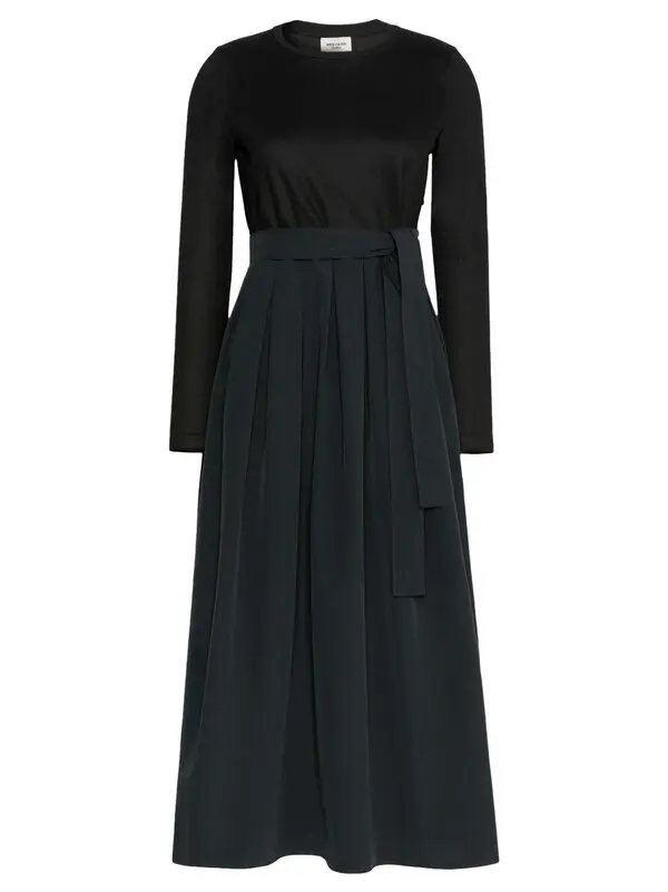 Max Mara Jacquard Jersey And Taffeta Dress - Black