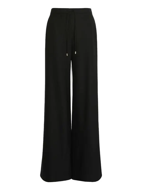 Max Mara Wool Drawstring Trousers - Black