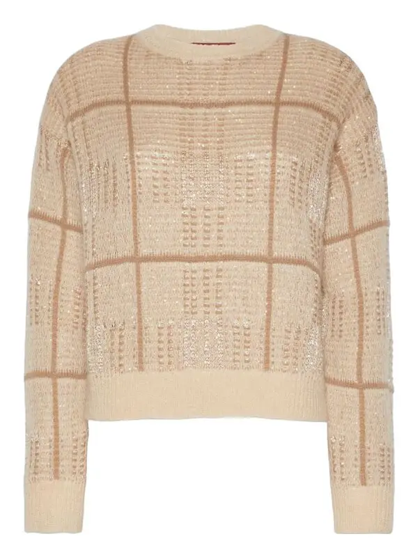 Max Mara Boxy-fit Wool, Mohair And Cashmere Sweater - Ecru