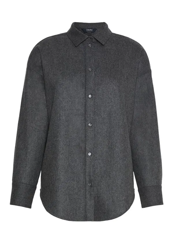 Max Mara Wool Flannel Shirt - Dark Grey