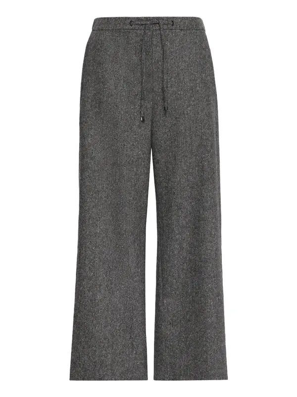 Max Mara Wool Flannel Joggers - Black