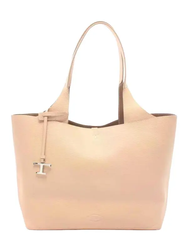 TOD'S 2010s Logo-charm Tote Bag - Neutrals