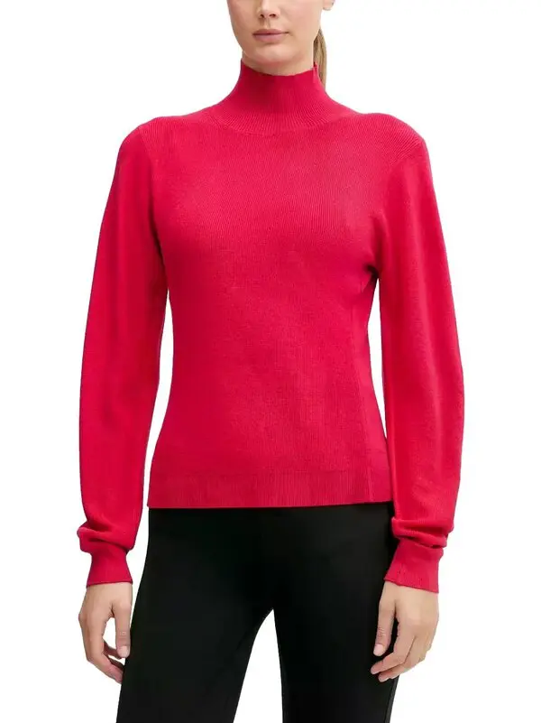 SPORTALM Ribbed-knit High-neck Sweater - Pink