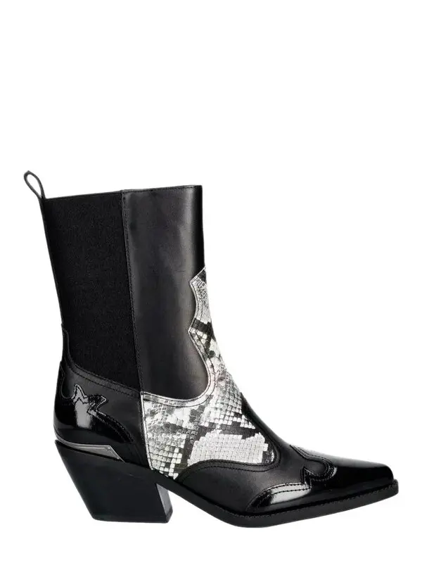 Liu Jo Python-print Cowboy Boots - Black