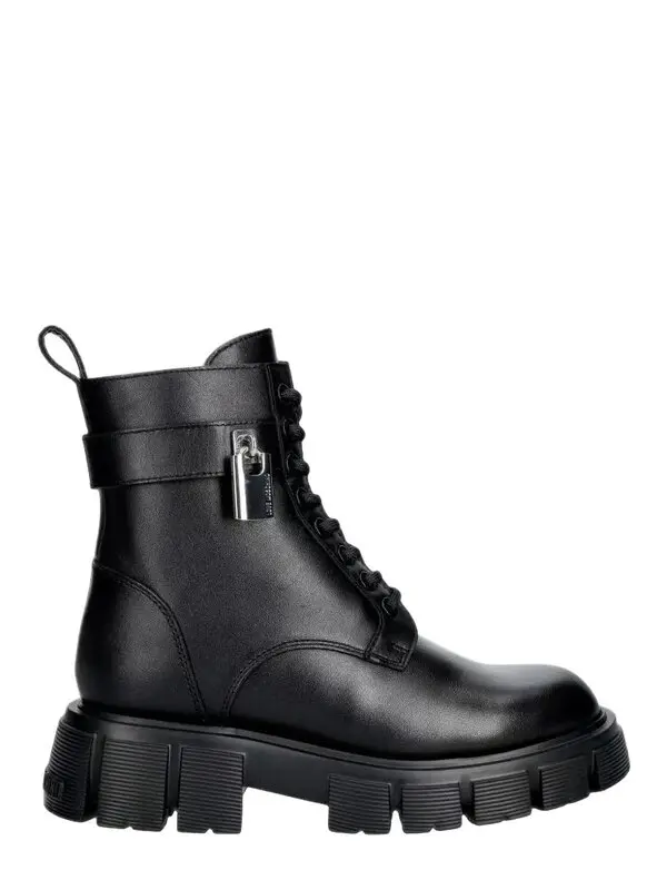 Moschino Padlock-detail Chunky-sole Boots - Black