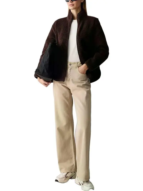 Sketchers Skech-sherpa Fleece Zip-up Sweater - Brown