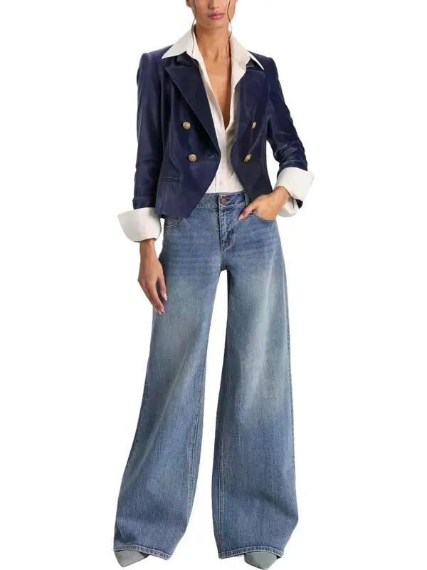 Alice + Olivia Sable Double-breasted Blazer - Blue