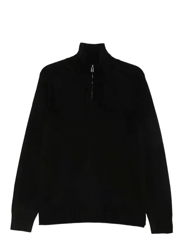 Guest In Residence Quarter-zip Cashmere Sweater - Black