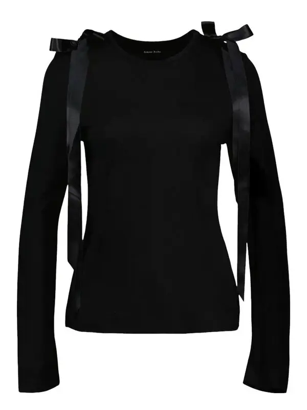 Simone Rocha Bow-detail Long-sleeve Top - Black