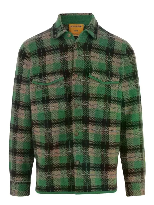 Guest In Residence Check-pattern Cashmere Shirt - Green