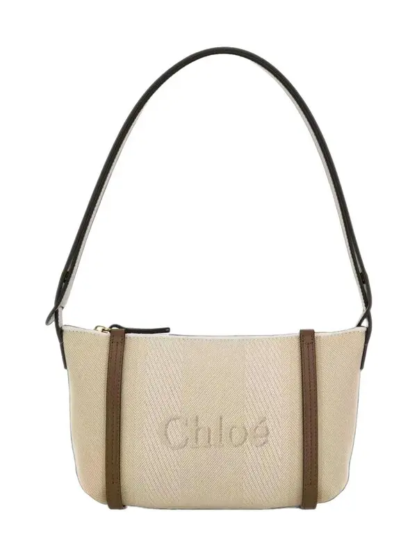 Chloé Carry Logo-embroidered Shoulder Bag - Neutrals