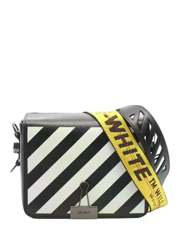 Off-White 2010s Diagonal Binder Shoulder Bag - Black