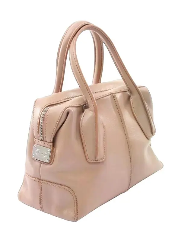TOD'S 2000s Mini D-styling Leather Tote Bag - Neutrals