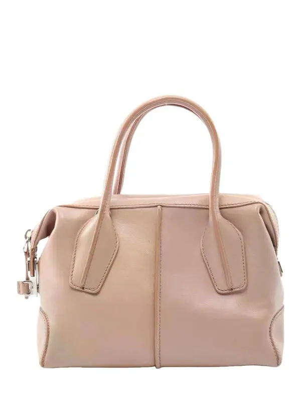 TOD'S 2000s Mini D-styling Leather Tote Bag - Neutrals