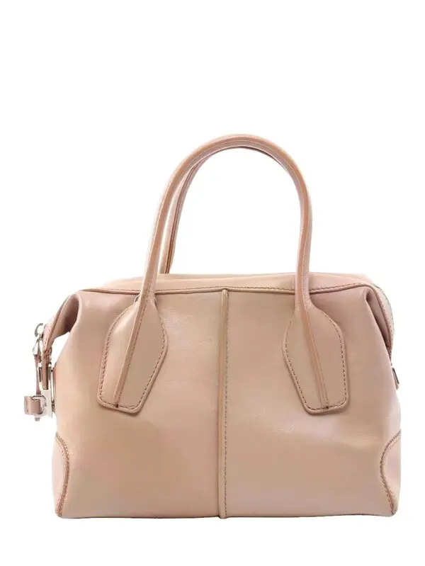 TOD'S 2000s Mini D-styling Leather Tote Bag - Neutrals