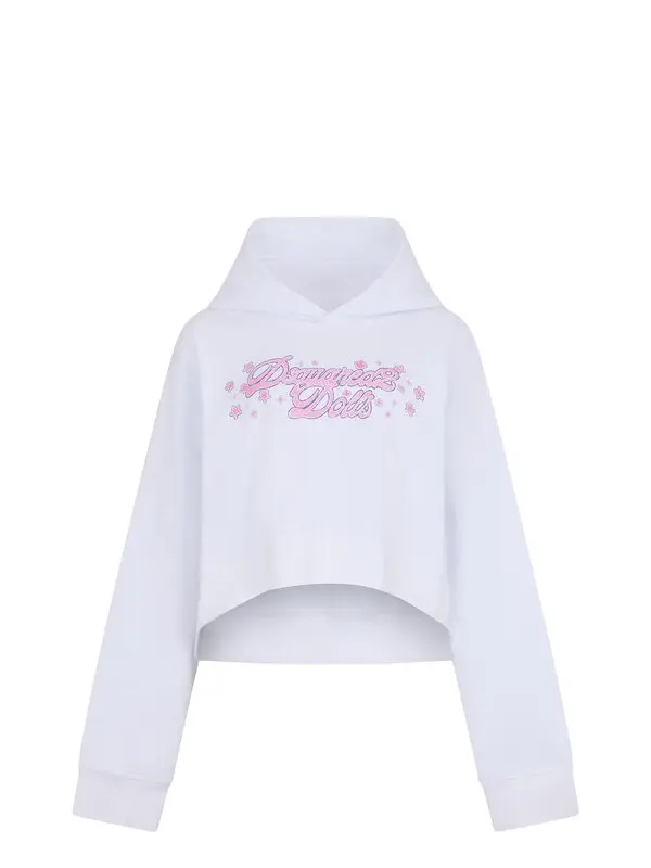 Dsquared2 Dolls Cropped Onion Fit Hoodie - White