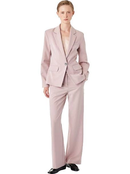 Koton Tailored Straight Leg Trousers With Pockets - Pink