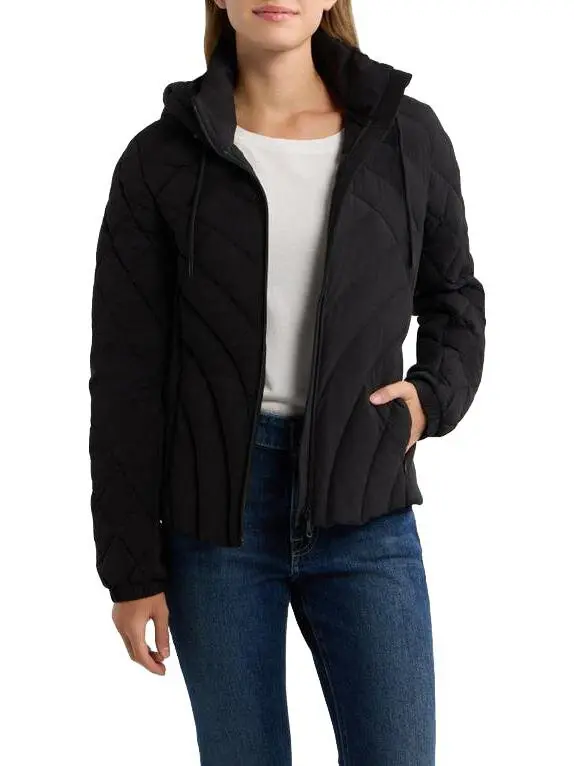 Bernardo Packable Short Puffer Jacket - Black
