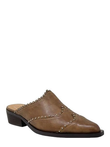 SHU SHOP Tucson Faux Leather Wingtip Mule - Camel