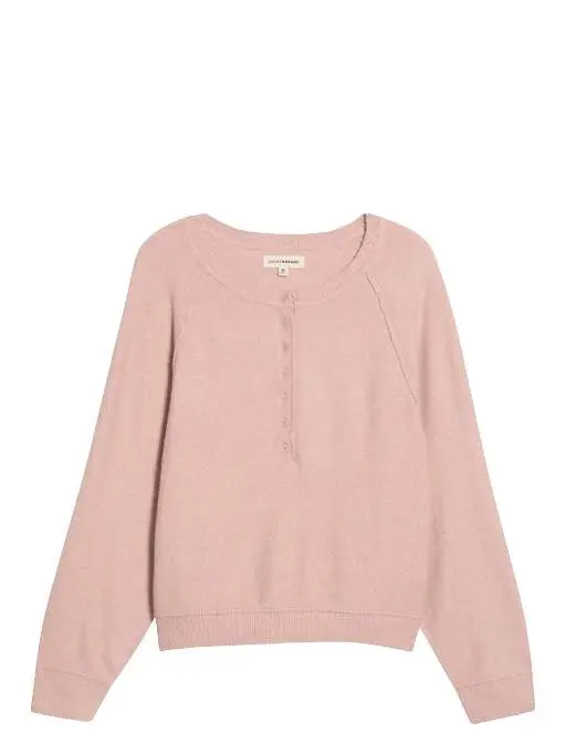 Lucky Brand Cloud Soft Henley Sweater - Adobe Rose