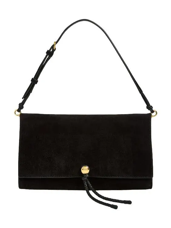 Veronica Beard Edit Suede Shoulder Bag - Black