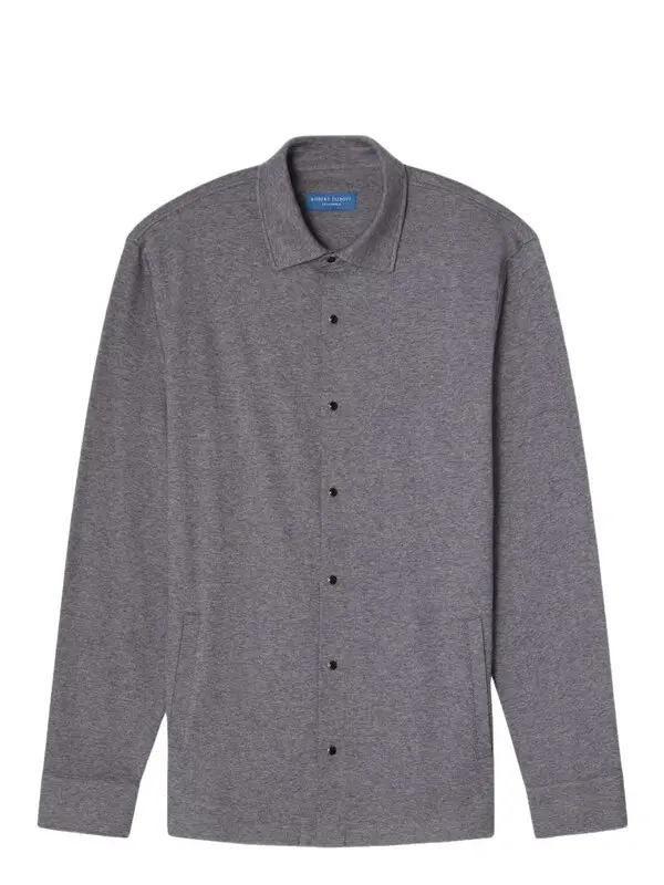 Robert Talbott Walter Cashmere Blend Snap Front Shirt - Gray